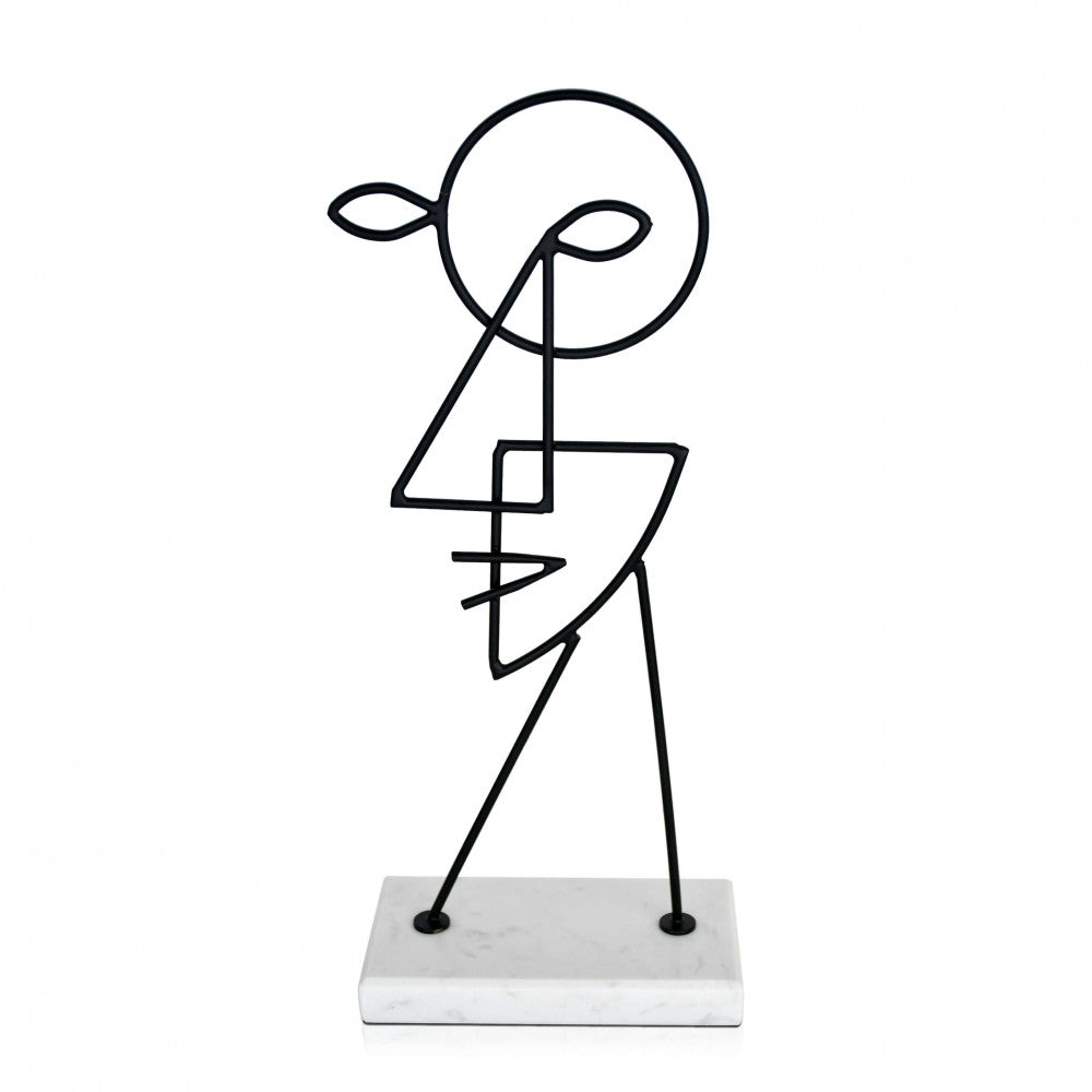 Metal Face Man Sculpture – Au Gant Rouge